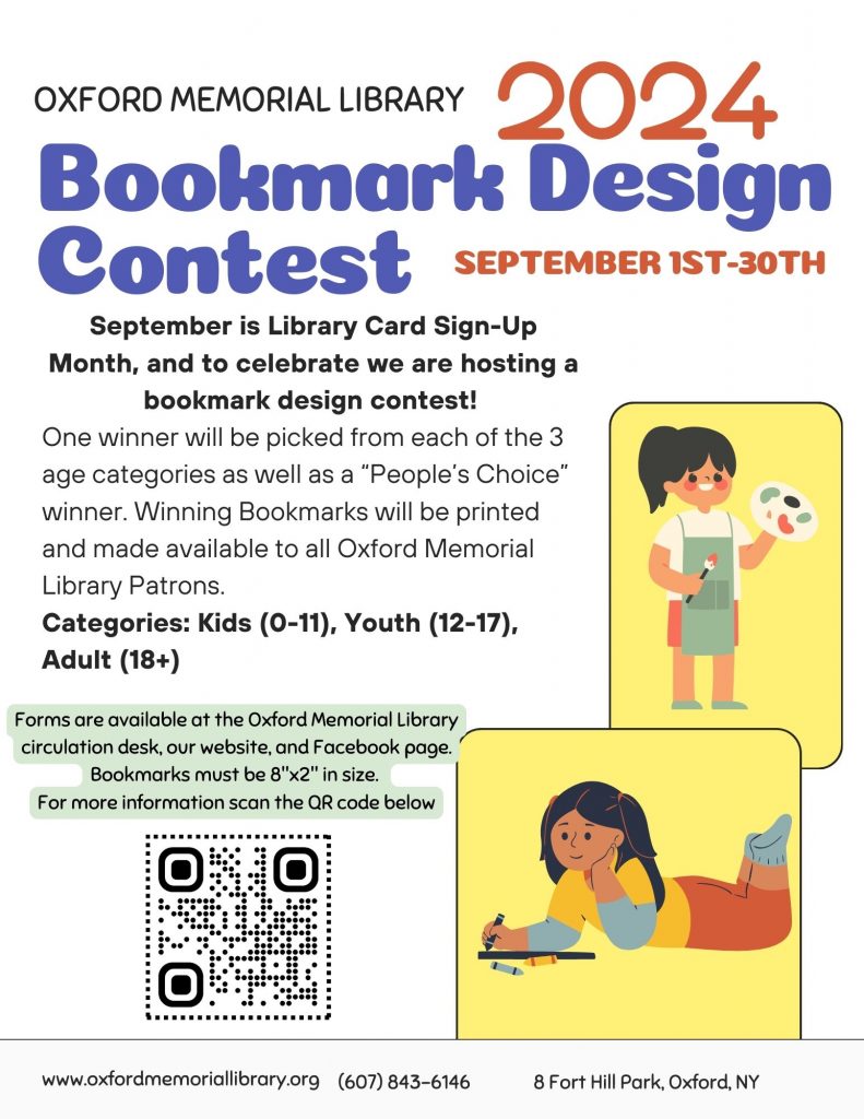 2024 Bookmark Design Contest – Oxford Memorial Library