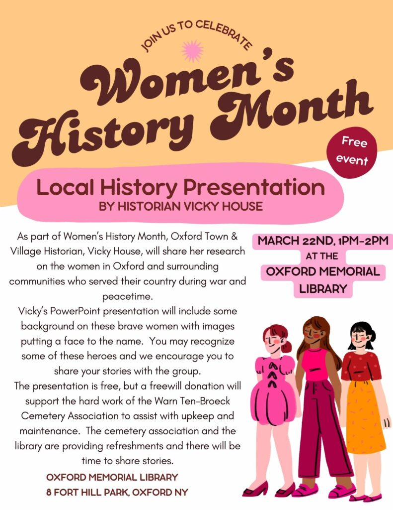 Women’s History Month Presentation – Oxford Memorial Library