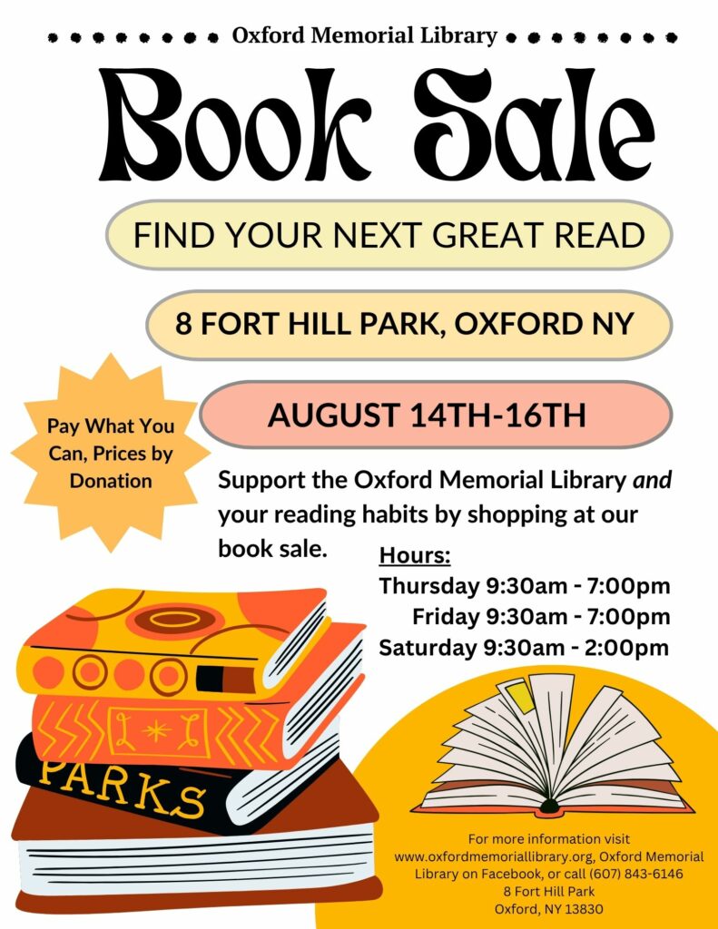 August Book Sale! – Oxford Memorial Library